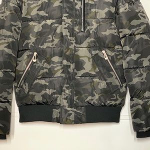 NOIZE Jackets & Coats | Noize Camo Quilted Removable Hoodie Bomber ...